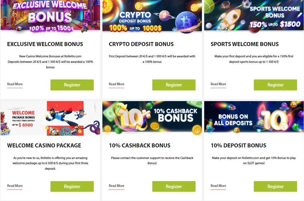 Rolletto Casino & Sportsbook [UK] Bonus 150% + 10% Cashback
